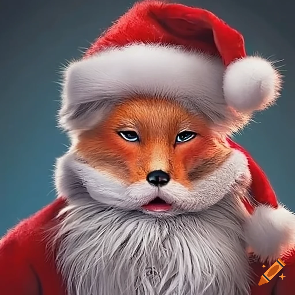 Fox dressed as Santa Claus on Craiyon