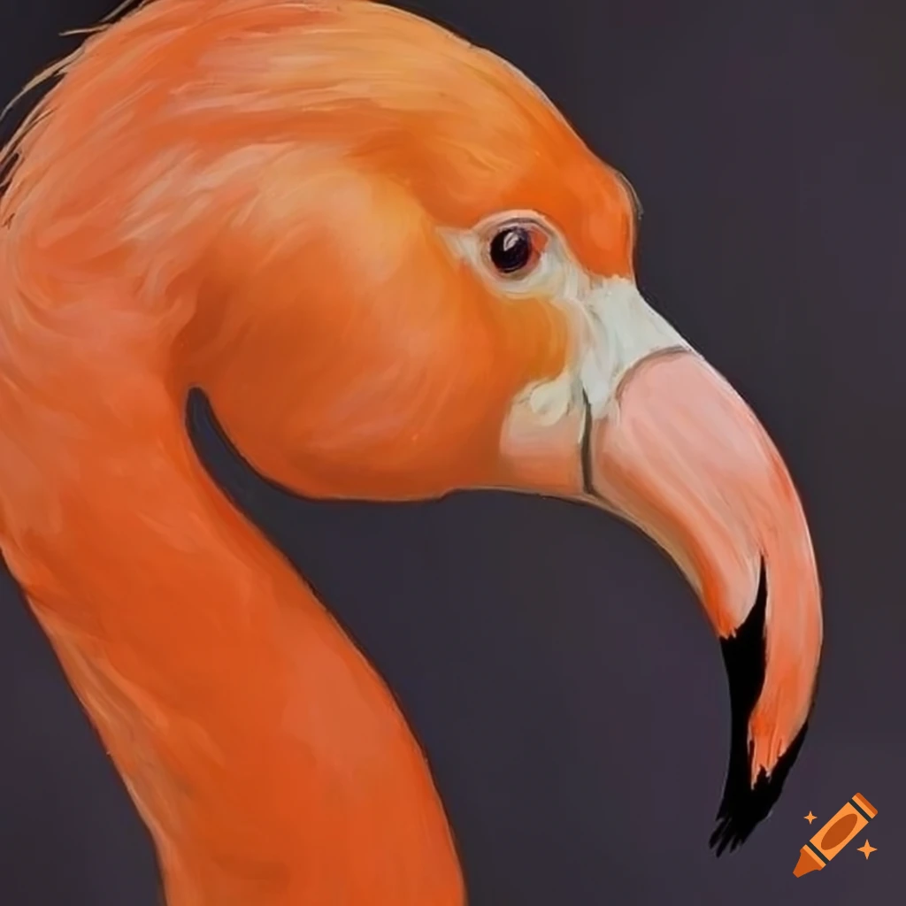 Pale brown flamingo in edward hopper style on Craiyon