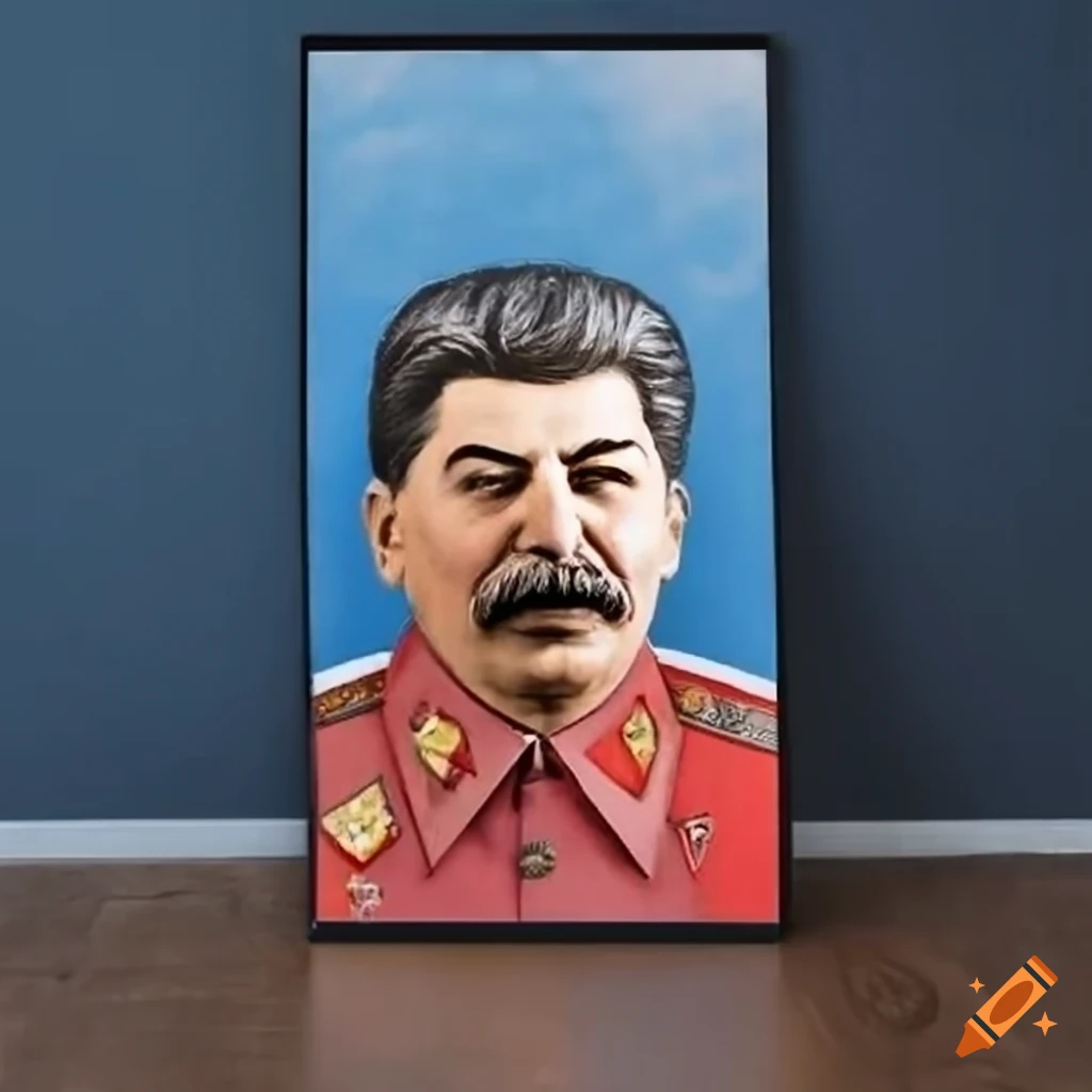 Colorful campaign poster for Josef Stalin on Craiyon