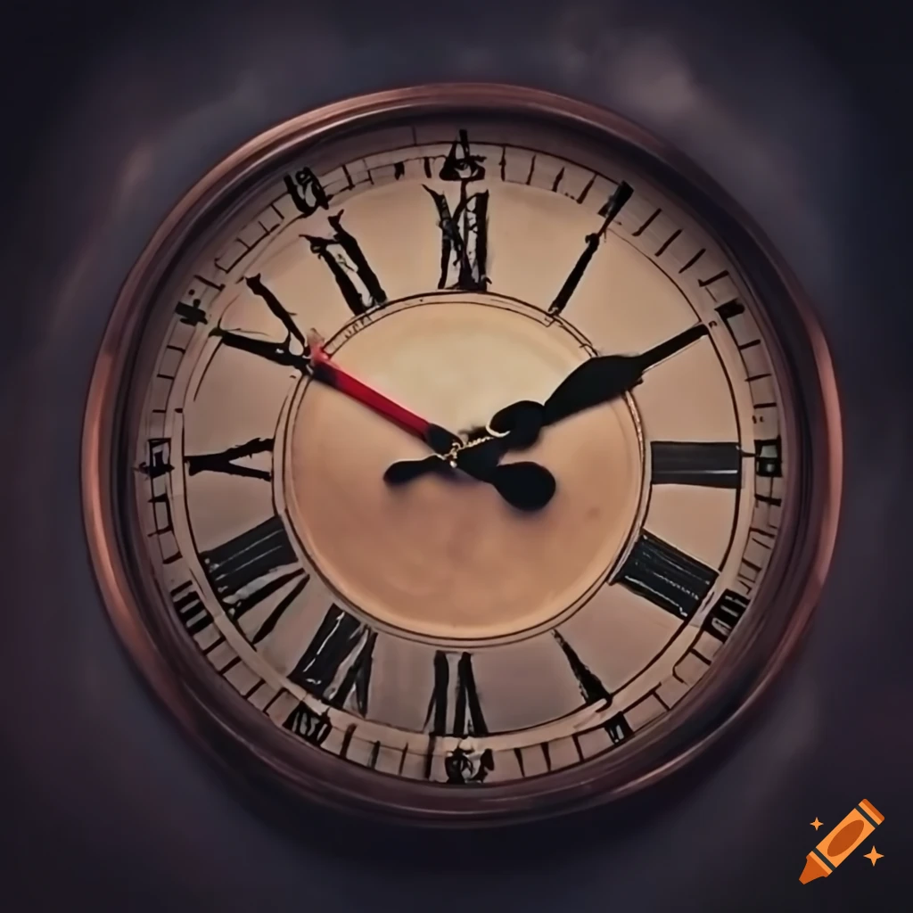 Clock being wound backwards on Craiyon