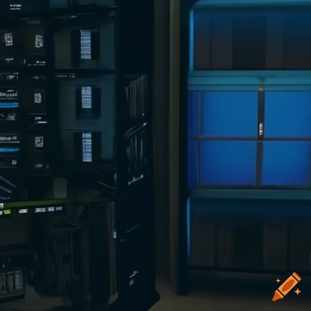 Illustration of a simple server setup on Craiyon