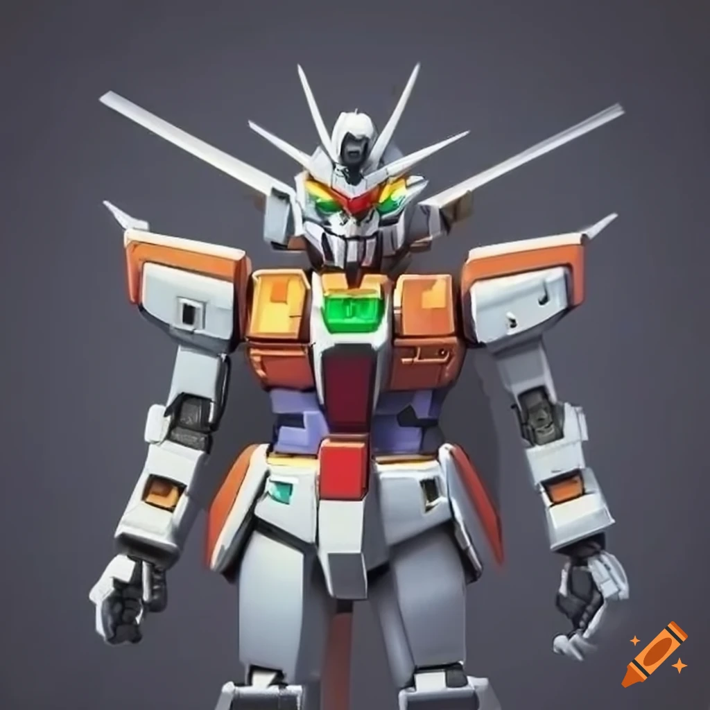 Cat-themed gundam robot battle on Craiyon