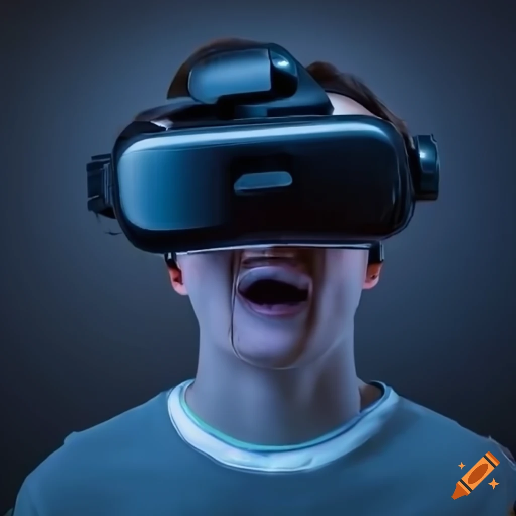 Concept of futuristic virtual reality simulation on Craiyon