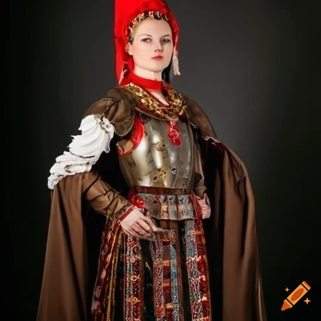 Ukrainian cossack warriors in traditional armor, standing tall with ...