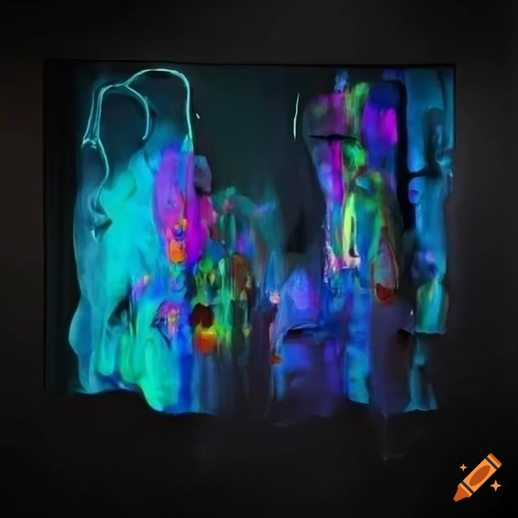 Abstract artwork of melting people on a minimalistic background on Craiyon