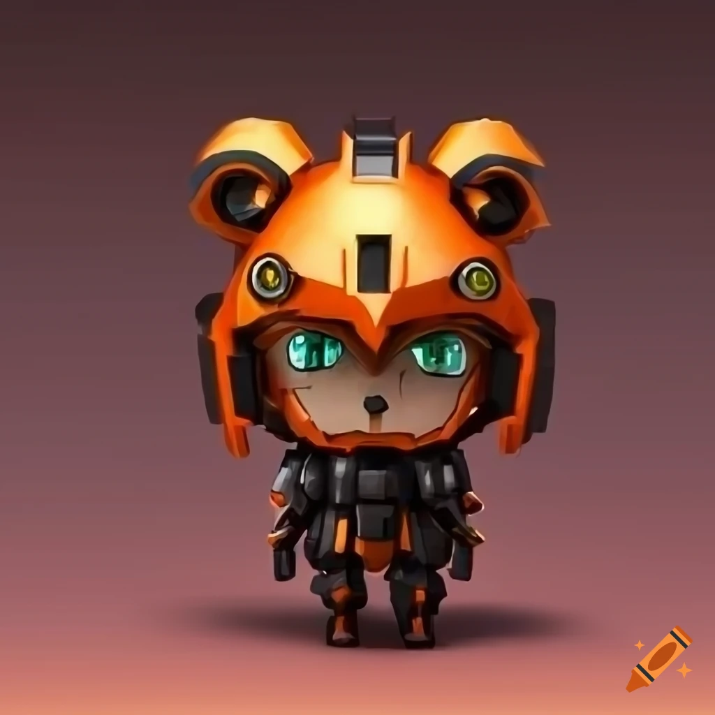 Mecha cranky robot character on Craiyon
