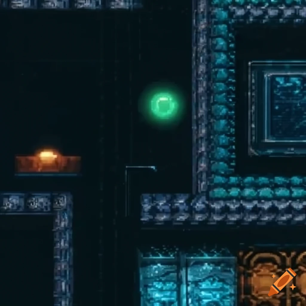 Frozen tourian tiles from metroid zero mission game on Craiyon