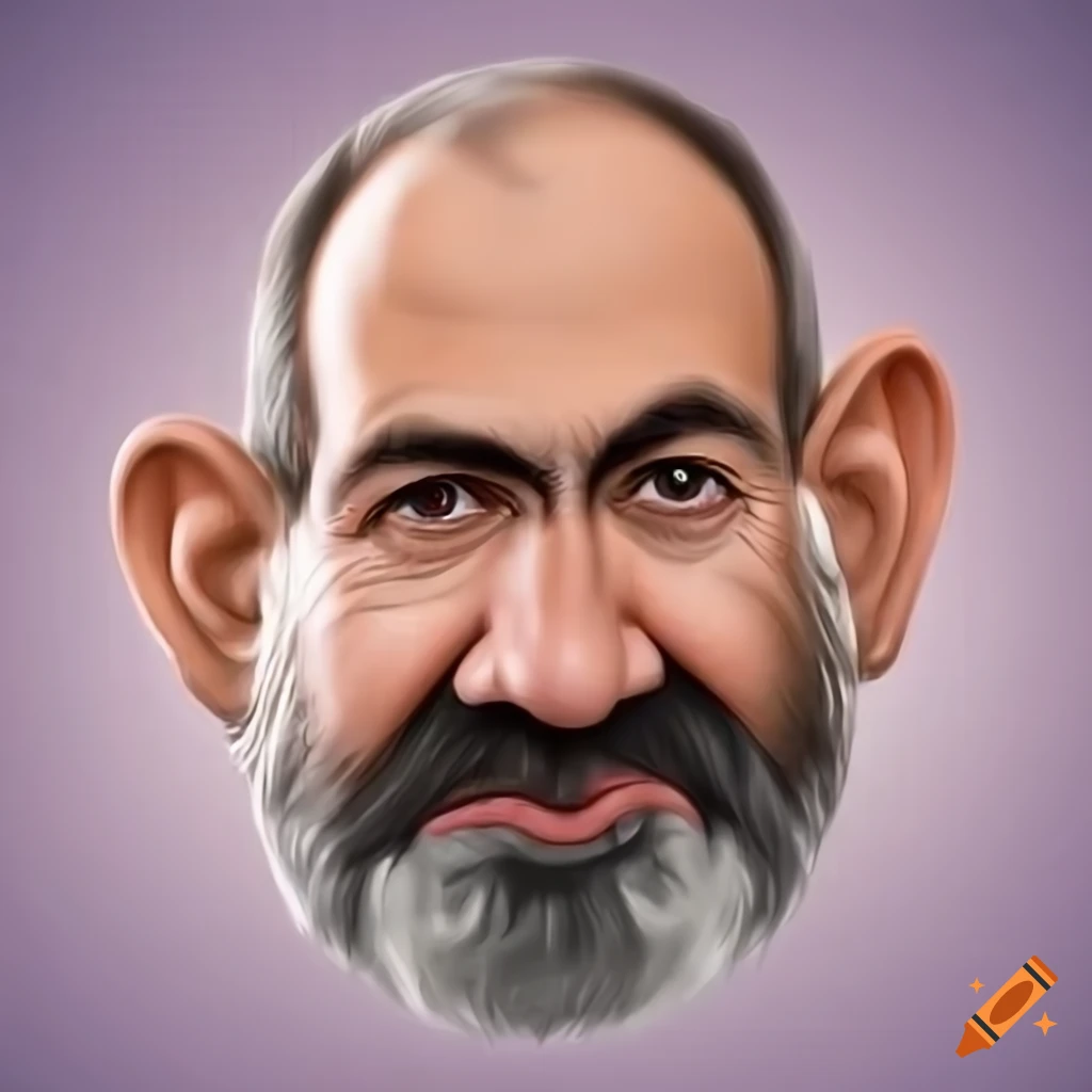 Nikol pashinyan caricature with falling cash