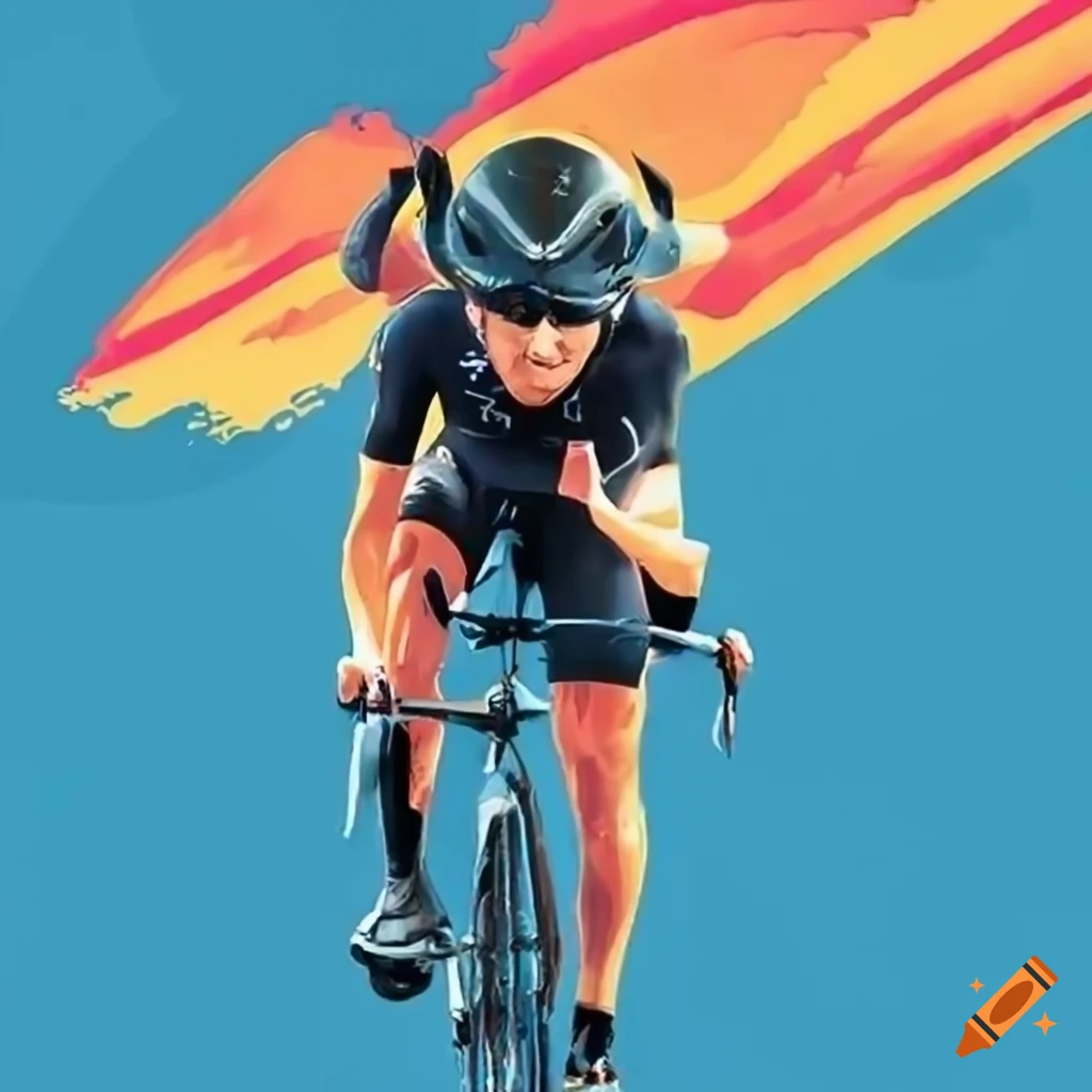 Energetic poster for a time trial duathlon with a team of 6 athletes on ...