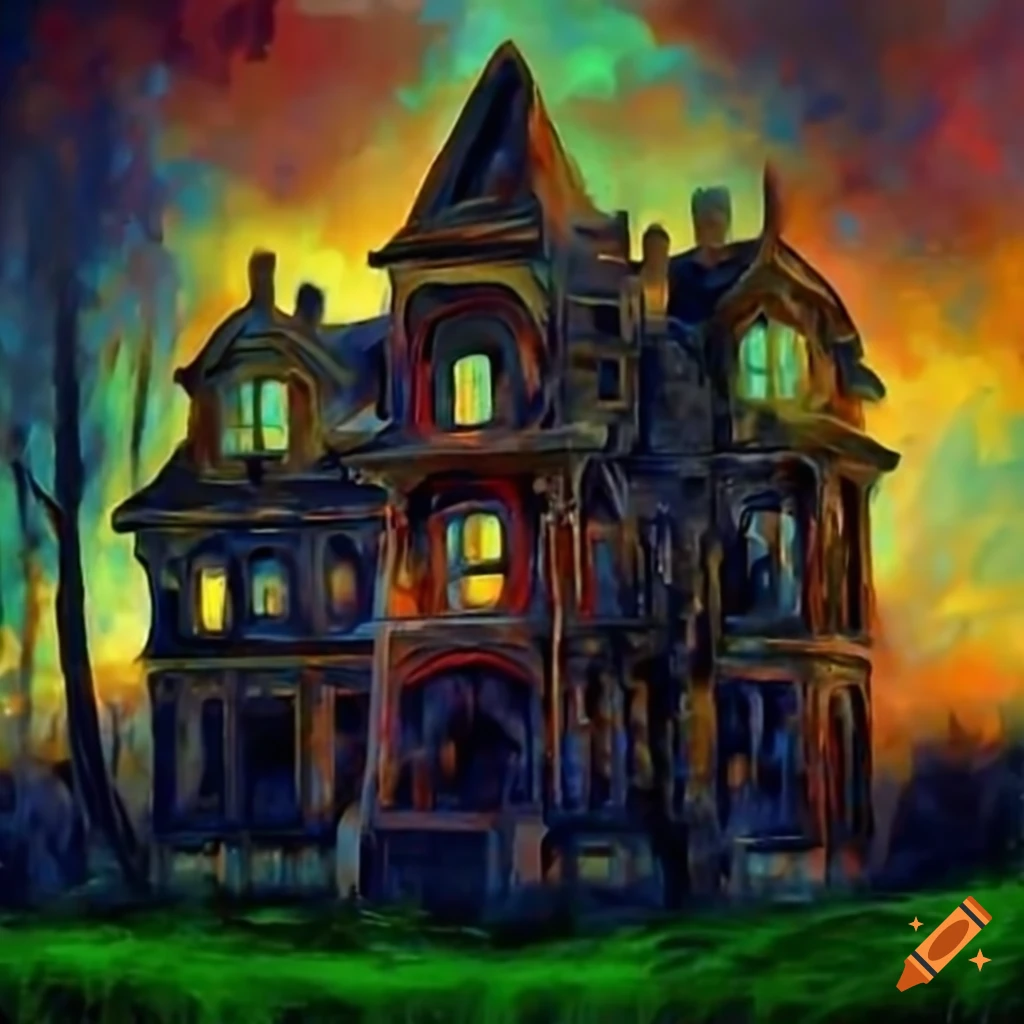 Haunting image of apparitions in an old mansion on Craiyon