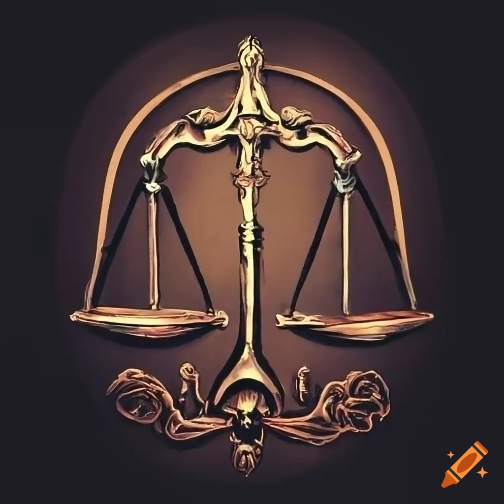 Talisman with a libra symbol representing justice and honor on Craiyon