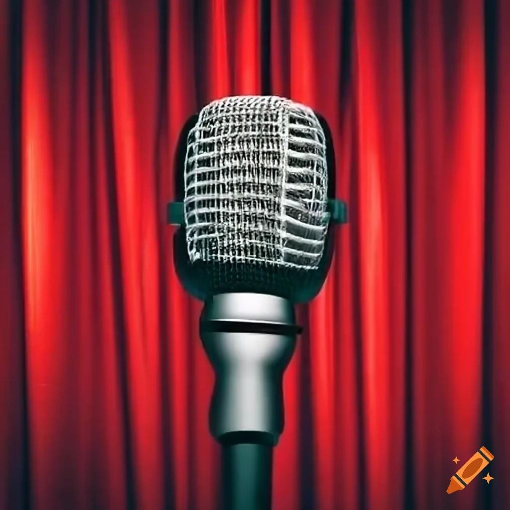 Golden microphone in a room full of gold bricks on Craiyon