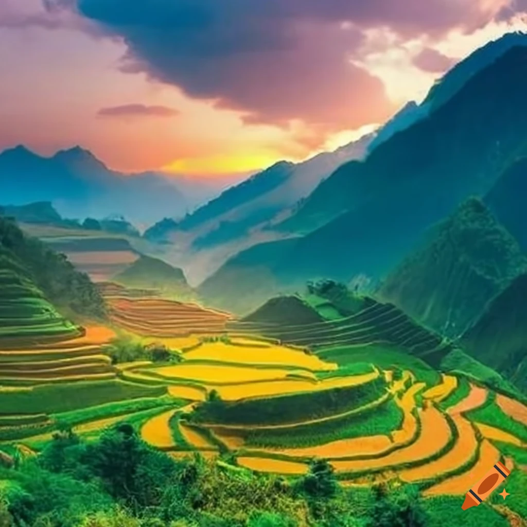 Scenic view of Sapa in Vietnam on Craiyon