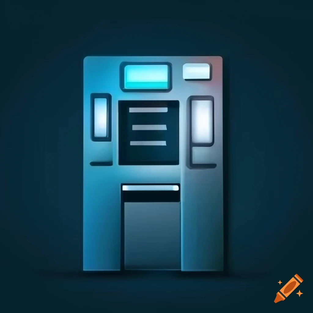 Sleek modern atm icon design in minimalist monochrome style on Craiyon