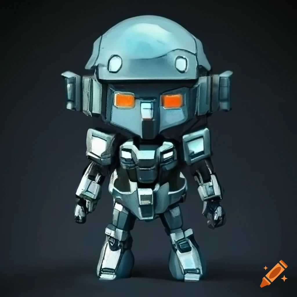 Metallic chibi gundam robot with wings on Craiyon
