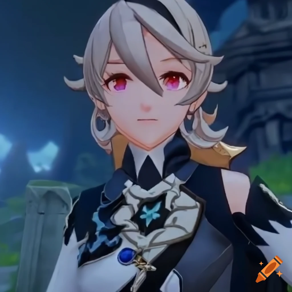 Screenshot of female Corrin in Genshin Impact on Craiyon