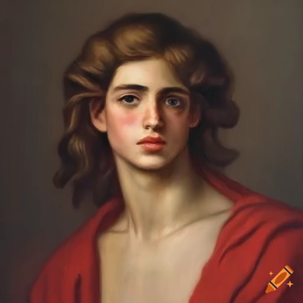 Detailed painting of a confident Greek male god on Craiyon