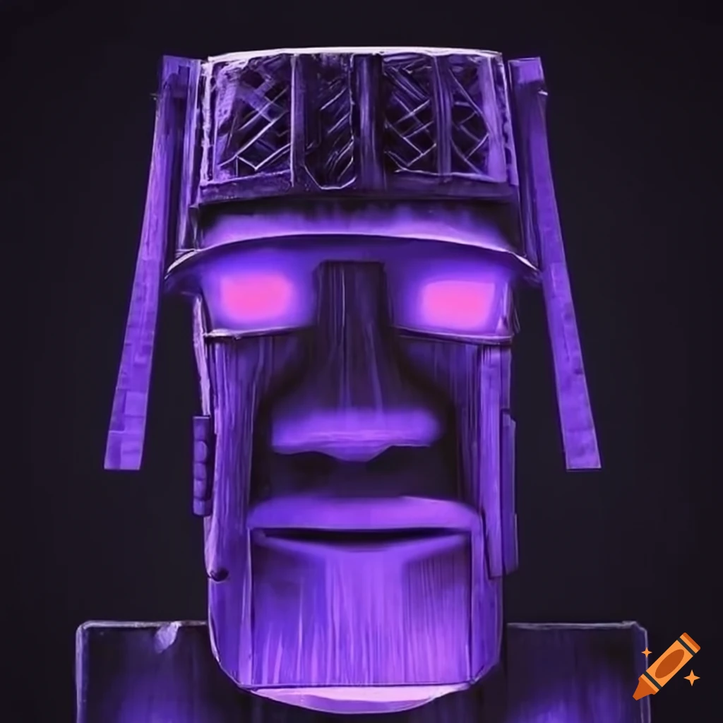 Close-up of a textured moai sculpture on Craiyon