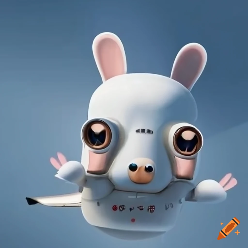 Airbus Beluga XL aircraft with Rabbids character on Craiyon