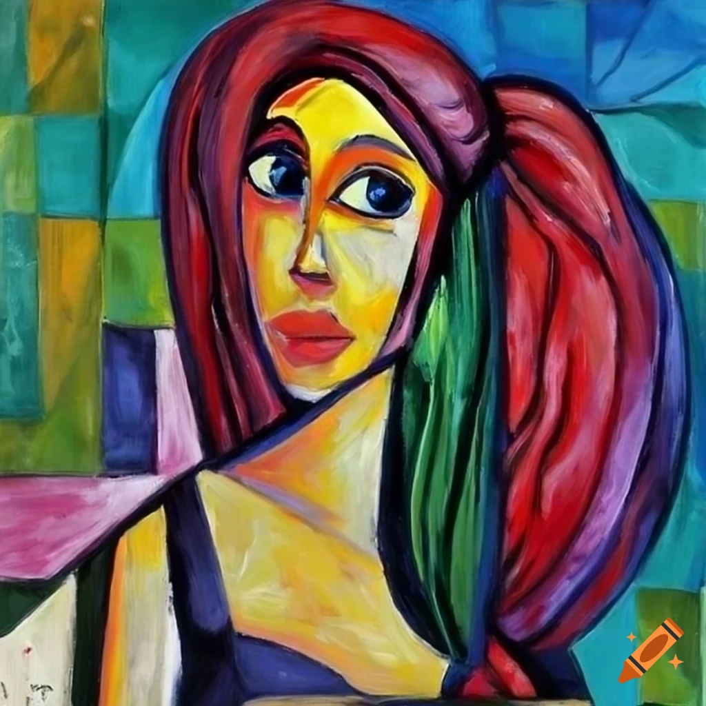 Cubist portrait of ariana grande by pablo picasso on Craiyon