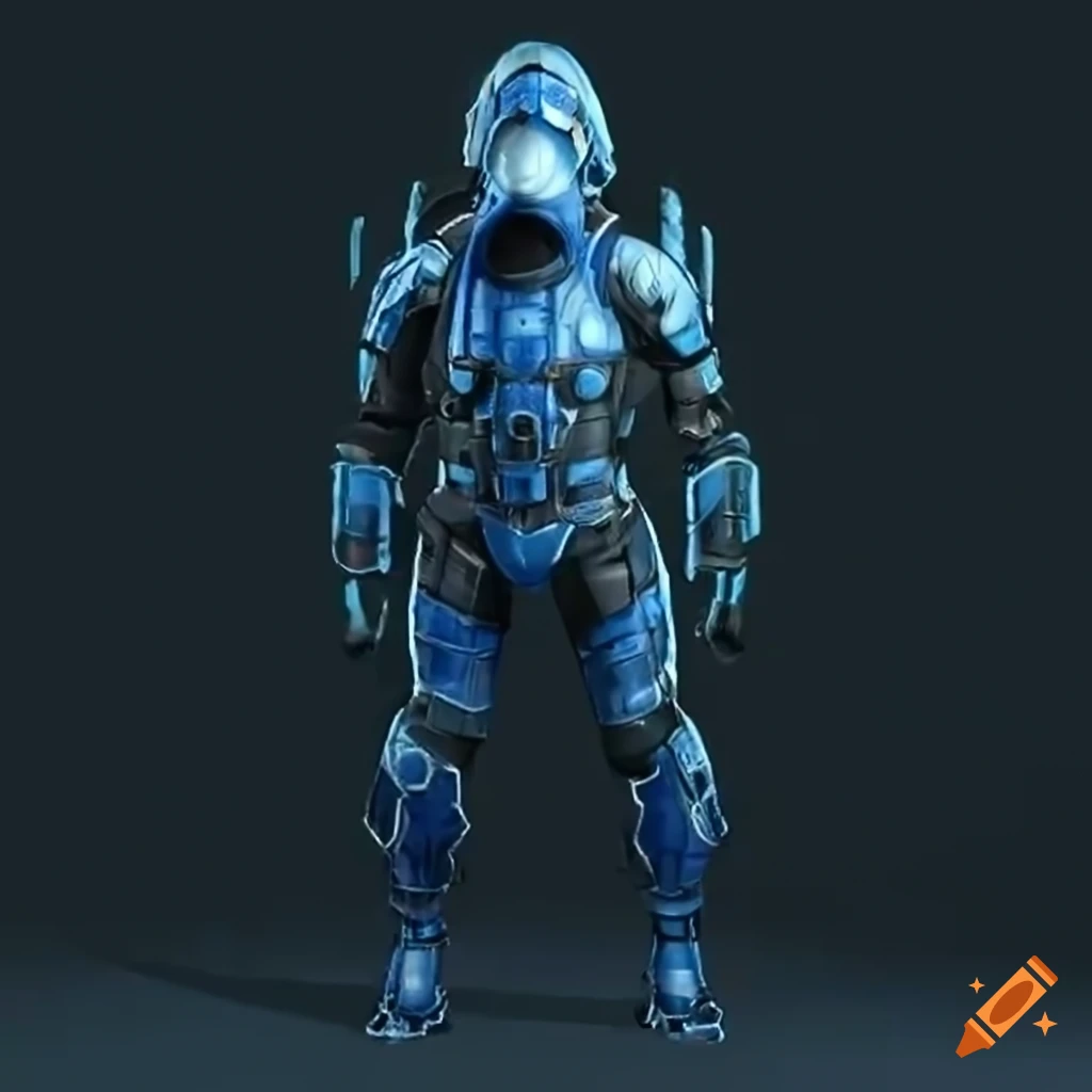 Character with biomedicine outfit and high-tech armor on Craiyon