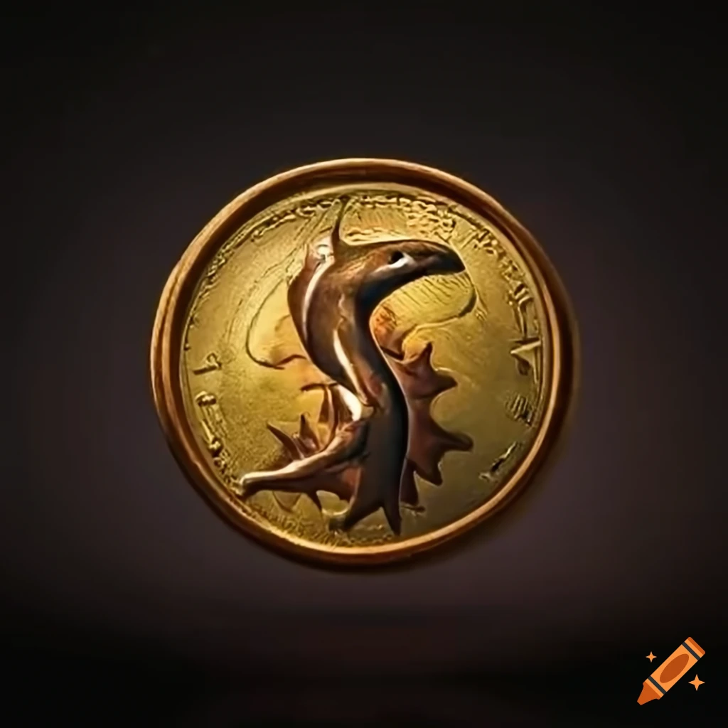 Disco coin with falling coins in a funky design on Craiyon