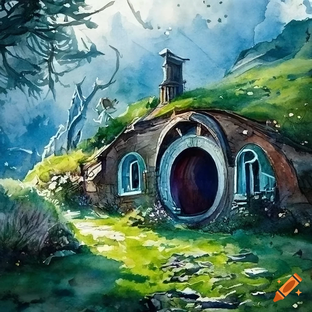 Fantasy art of a hobbit house inspired by league of legends on Craiyon