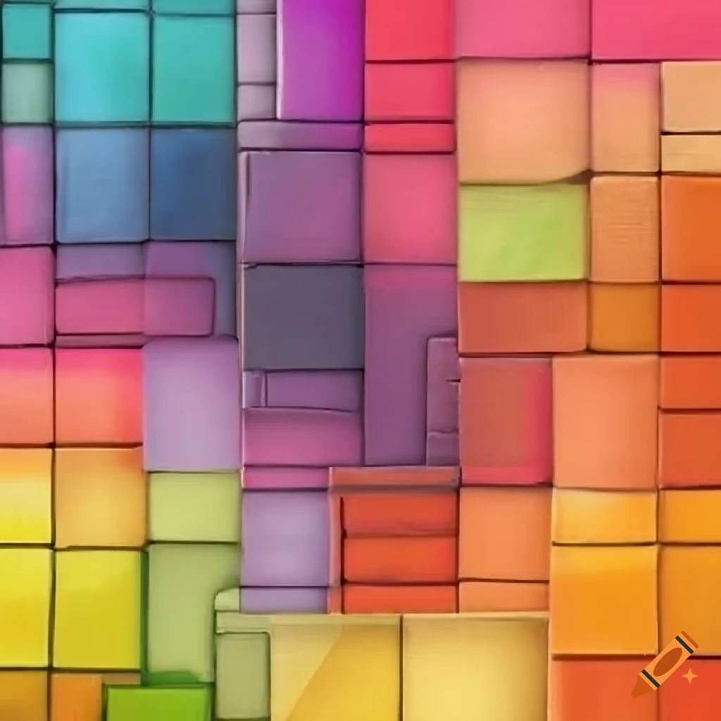 Rainbow squares design on Craiyon