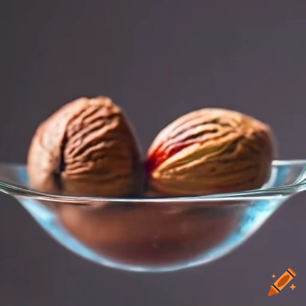 Walnut placed in a hole from a unique perspective on Craiyon