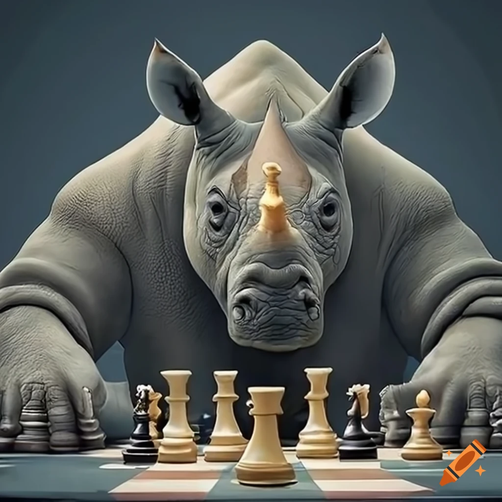 Funny rhinos playing chess on Craiyon