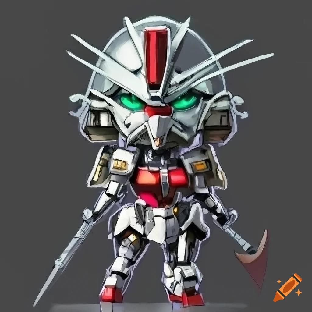 Metallic chibi robot with fox ears on Craiyon