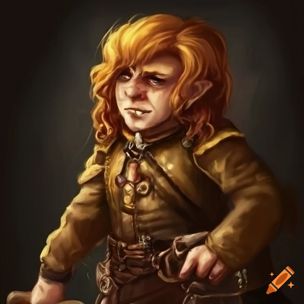 Male halfling with a bloody stump for a hand in dirty clothes on Craiyon