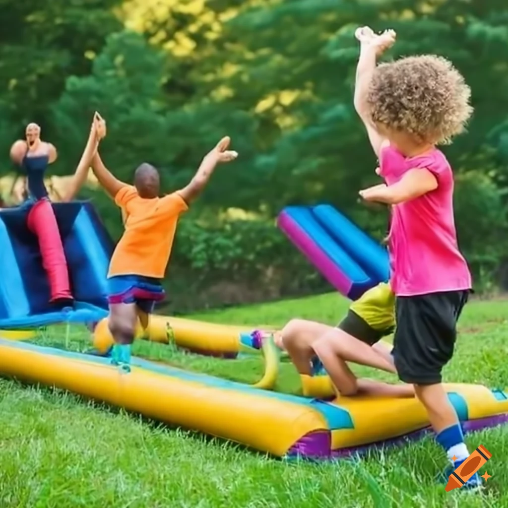 Image of an obstacle course challenge on Craiyon