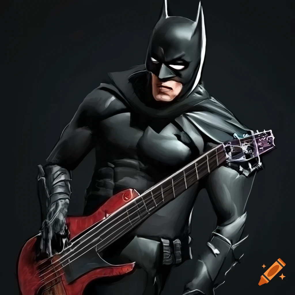 Batman playing drums on Craiyon