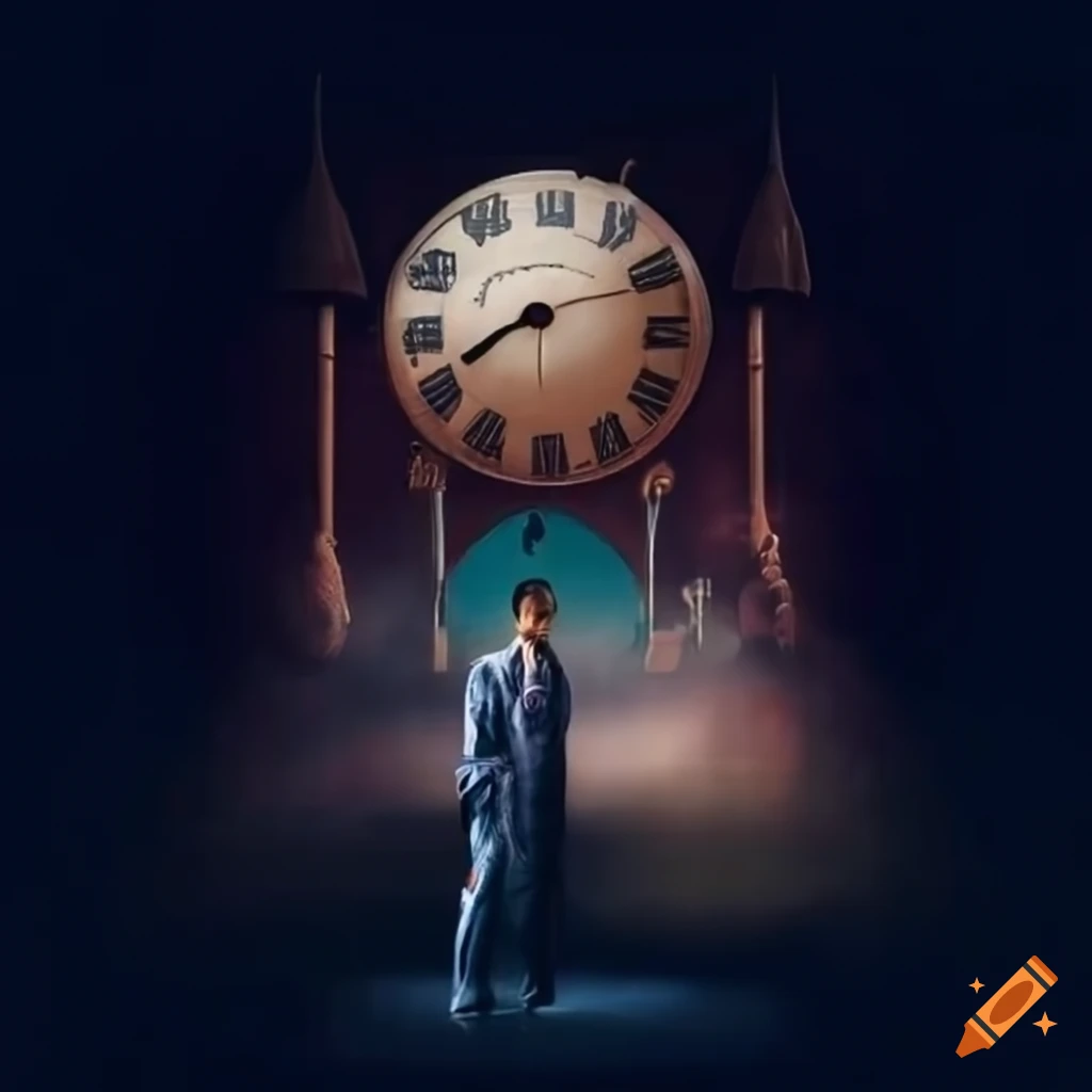 Man standing in front of a time machine