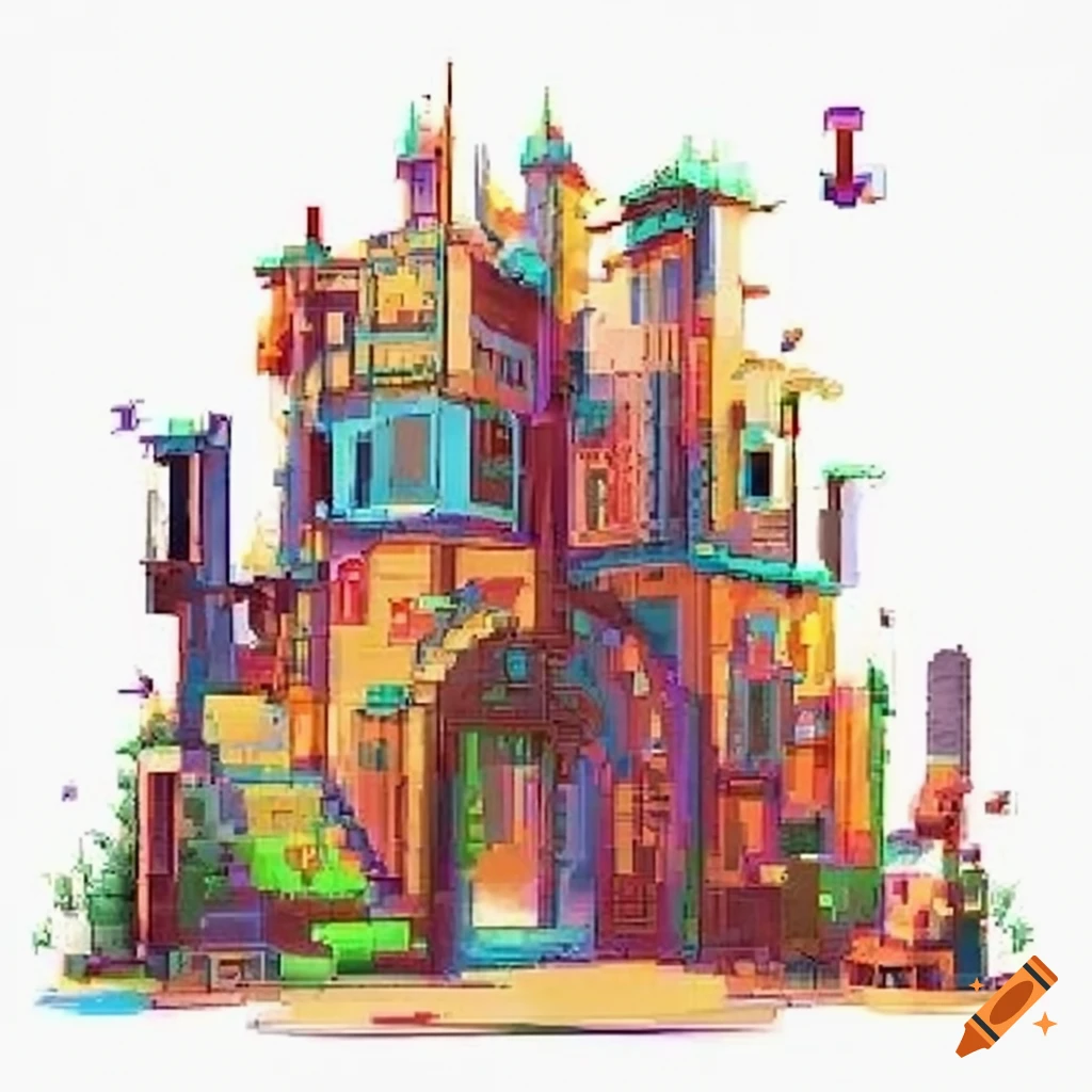 Pixel art of teeming playgrounds