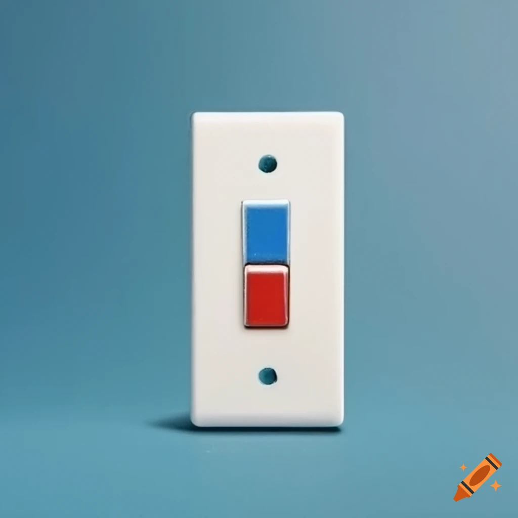 White two-way switch with blue and red ends