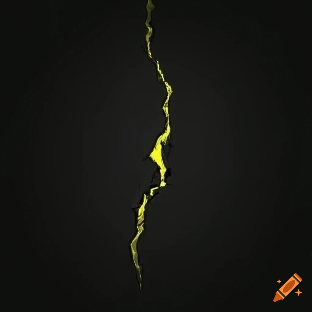 Black wall with a crack emitting yellow light on Craiyon