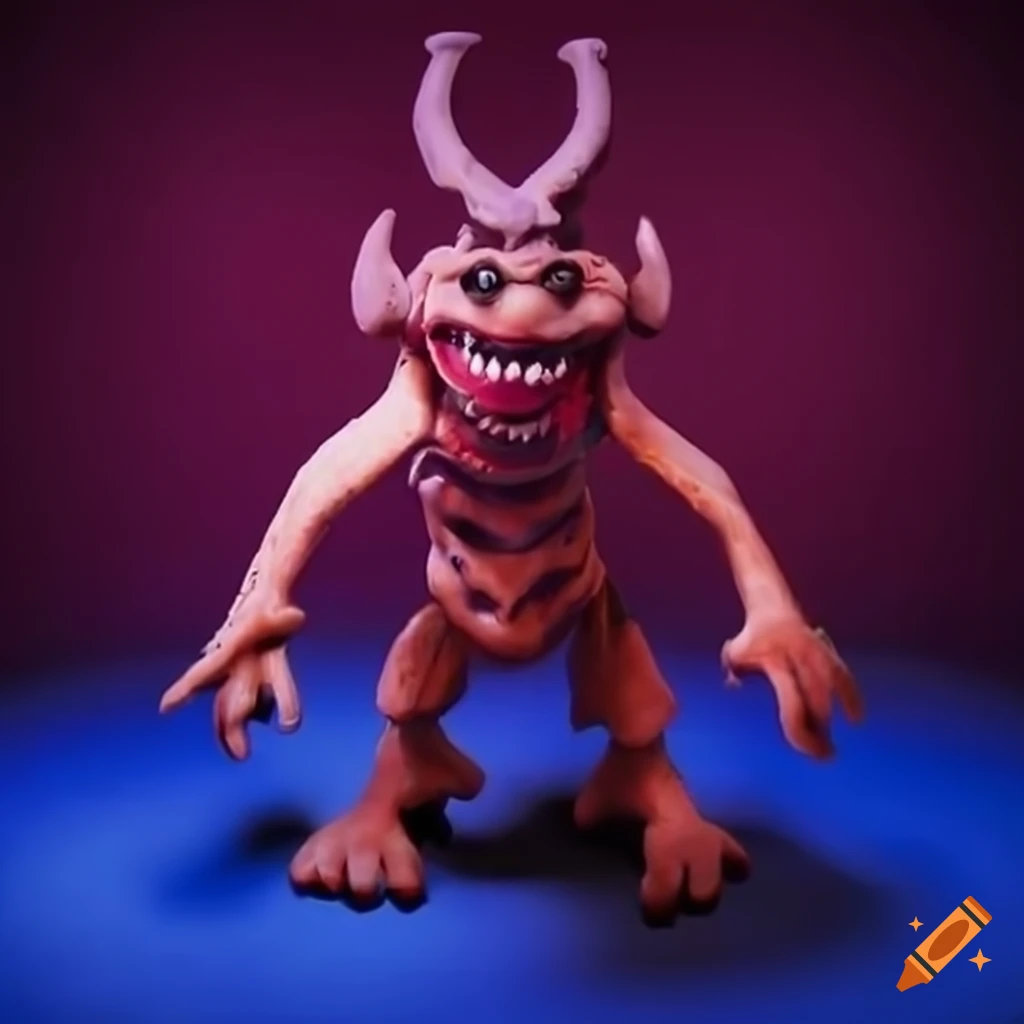 Claymation demon on Craiyon