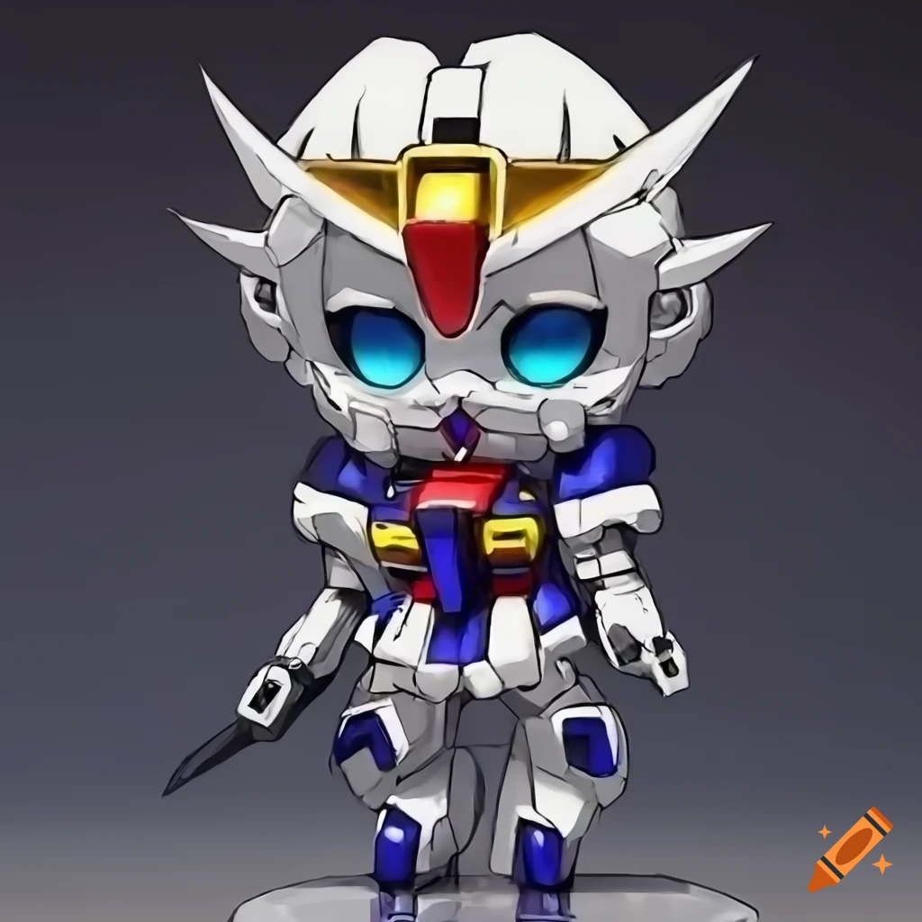 Chibi robot with googly eyes on Craiyon