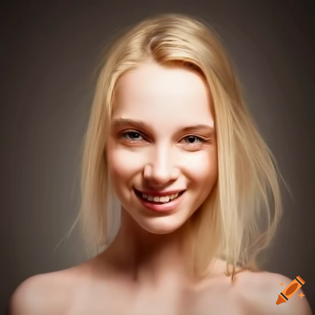 Portrait of a smiling young woman with blond hair