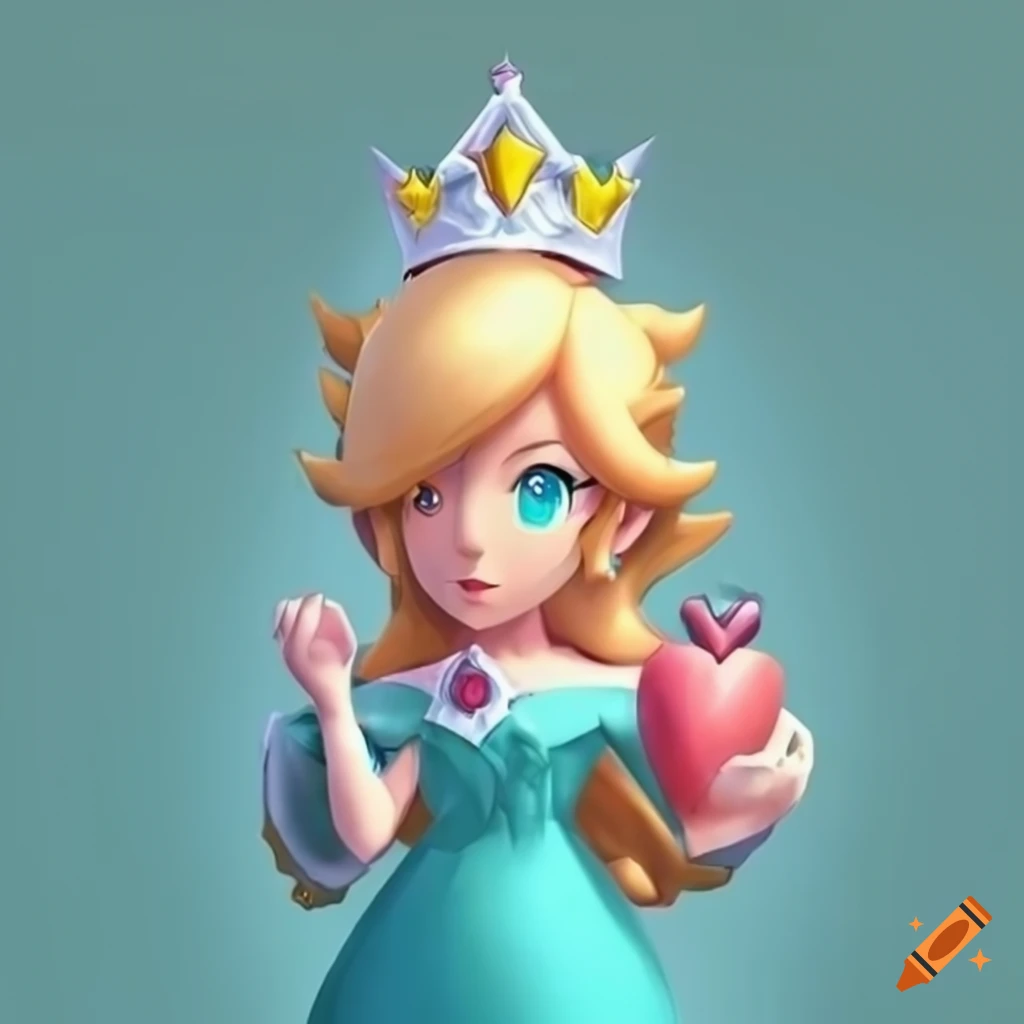 Artwork of princess rosalina with a magical heart on Craiyon