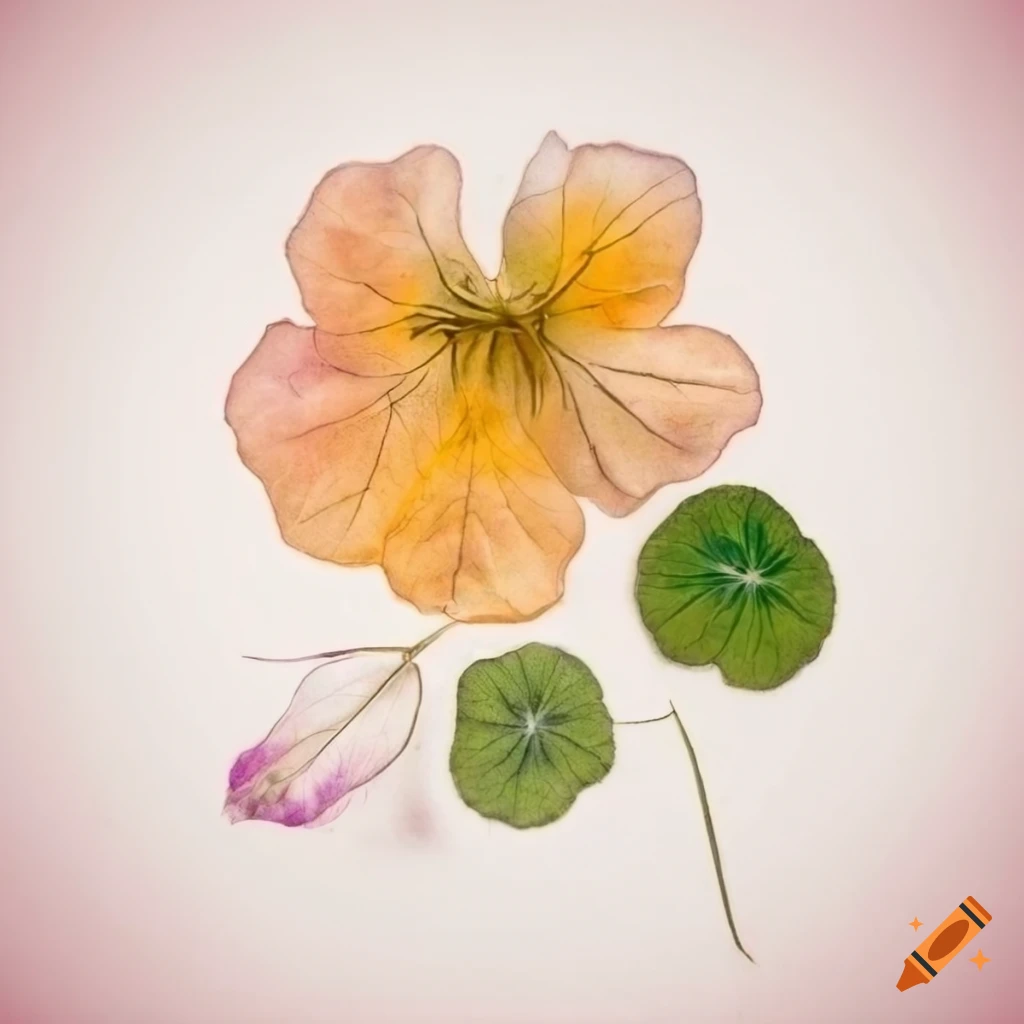 Minimal botanical print of colorful pressed flowers on Craiyon