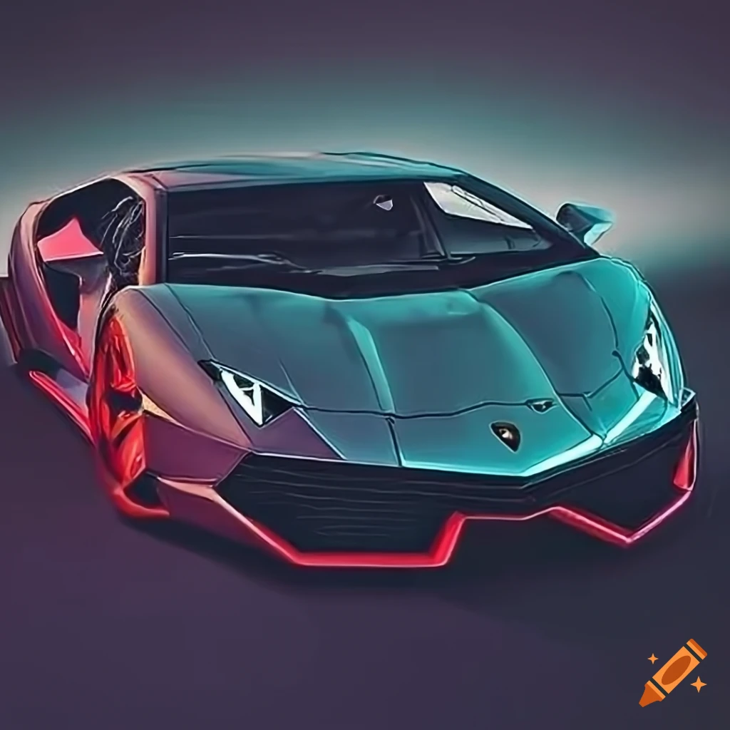 Black all terrain lamborghini with tank treads in a futuristic setting ...