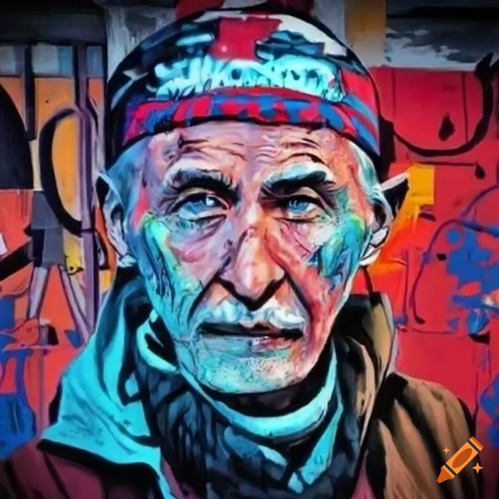 Graffiti of a colorful toucan