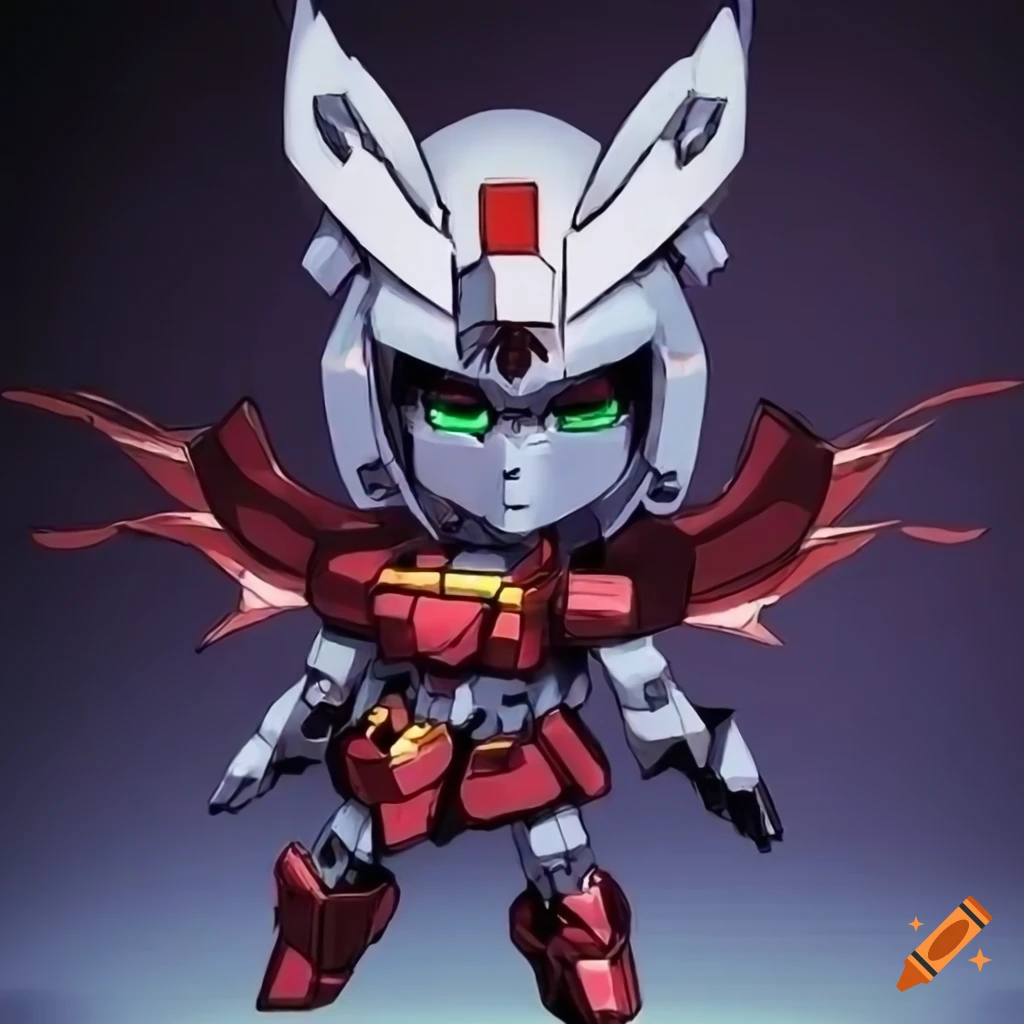 Chibi metallic gundam robot with armor on Craiyon