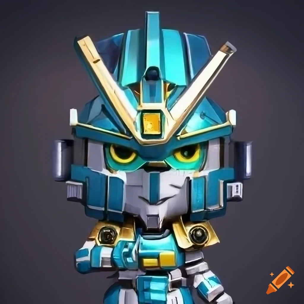 Chibi samurai robot with metallic armor on Craiyon