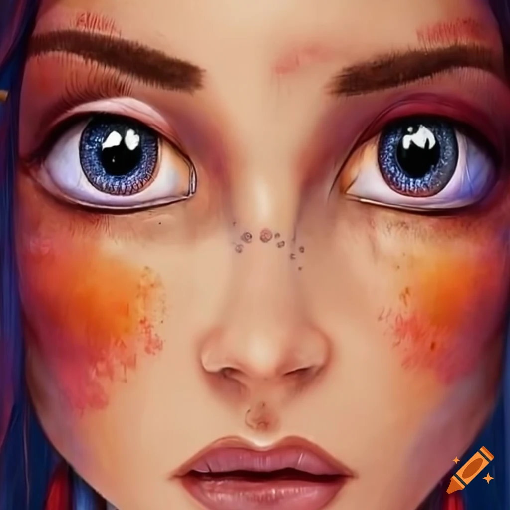 Super-detailed enhanced portrait morphing into cartoon on Craiyon