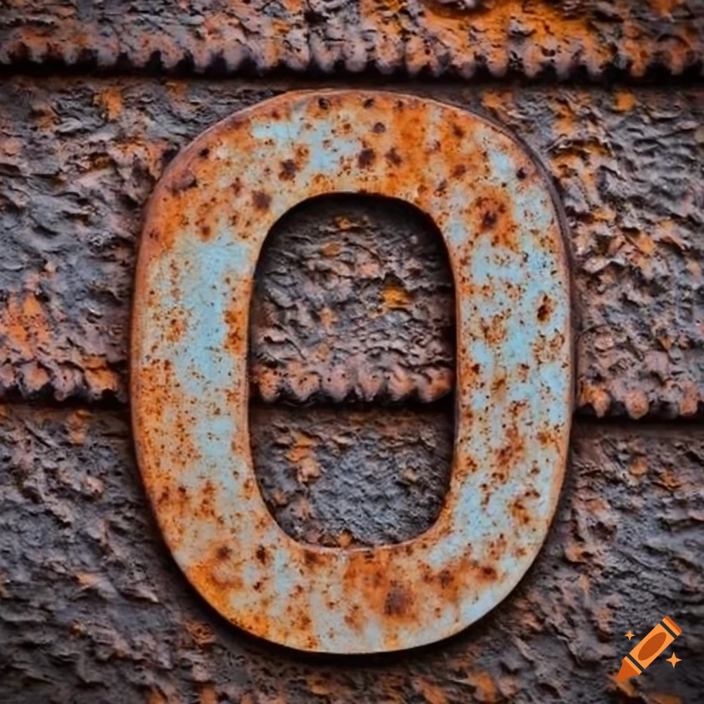 Rusty metal letter d