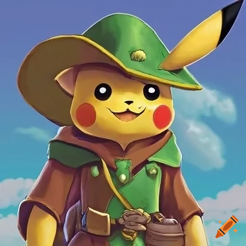 Pikachu as a knight from a video game on Craiyon